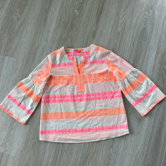 Vilagallo | Shirts & Tops | Vilagallo Tunic Boho Orange Pink Neon ...